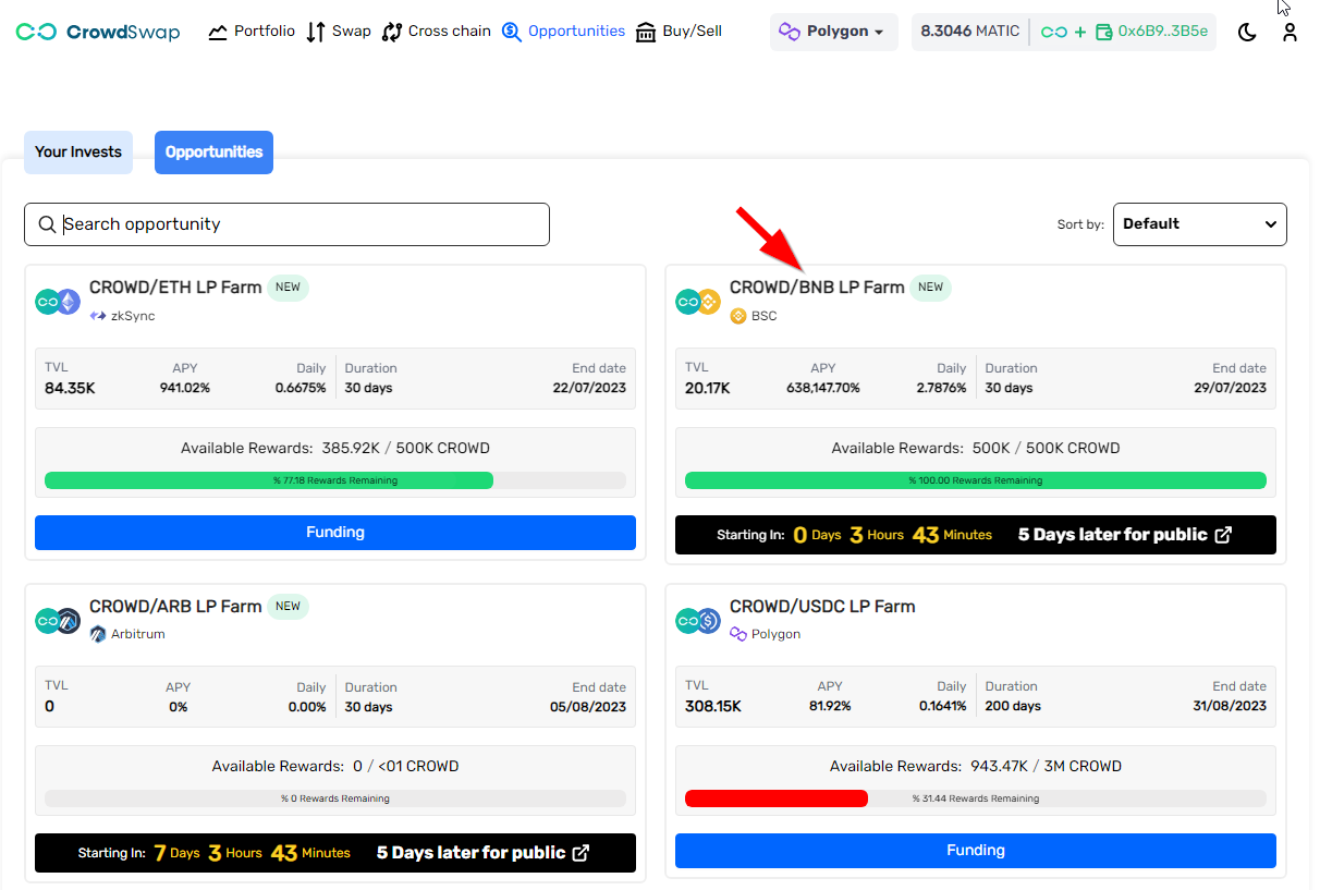 How to invest in CROWD/BNB - CrowdSwap