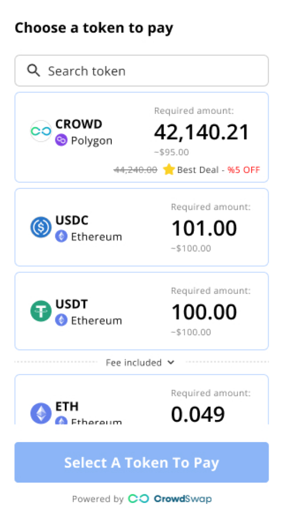 CrowdSwap for projects - CrowdSwap